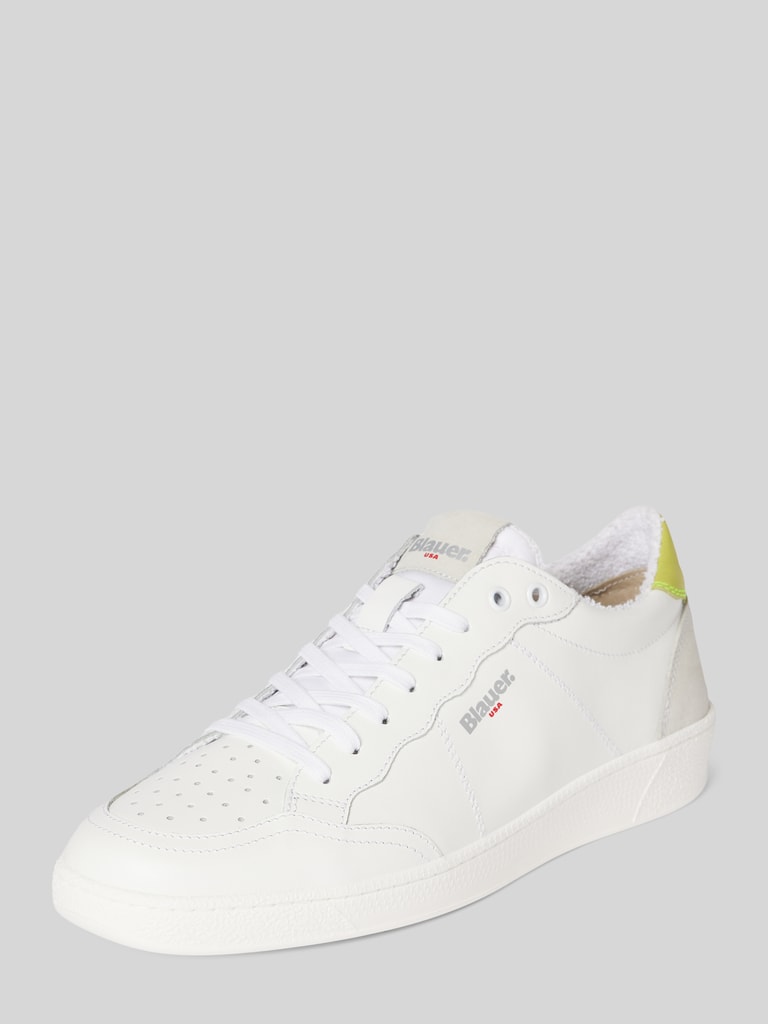 Blauer USA Ledersneaker in unifarbenem Design Modell 'MURRAY' (weiss ...