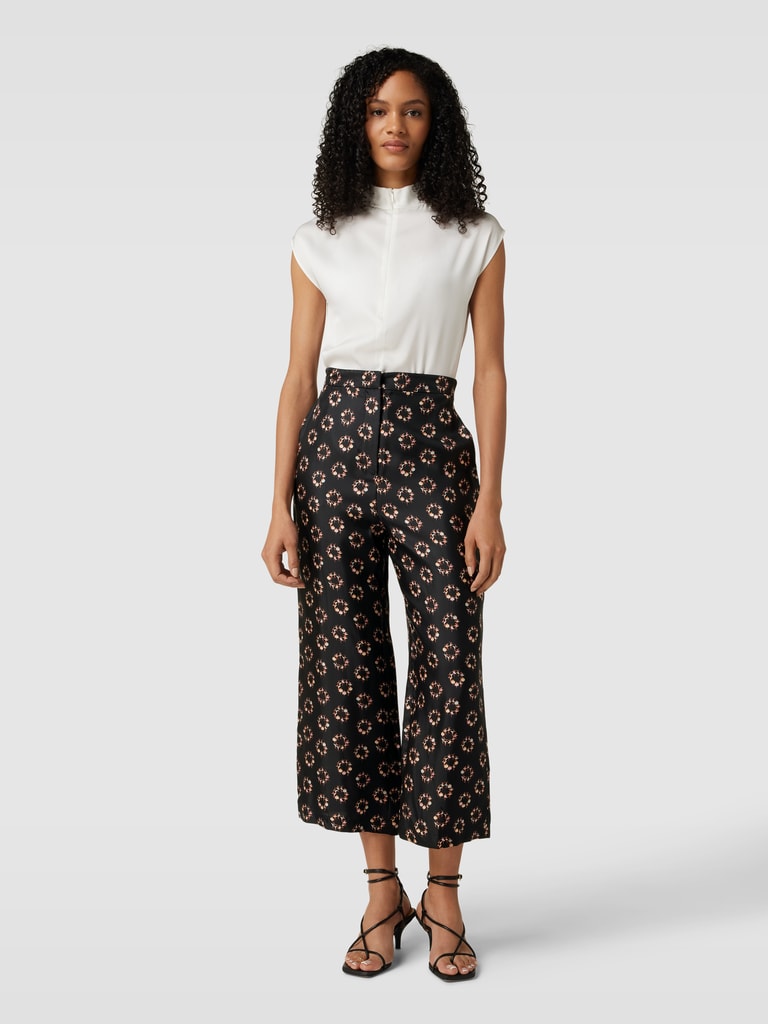 Max Mara Studio Zijden broek met all-over motief, model 'TORBOLE' in ...