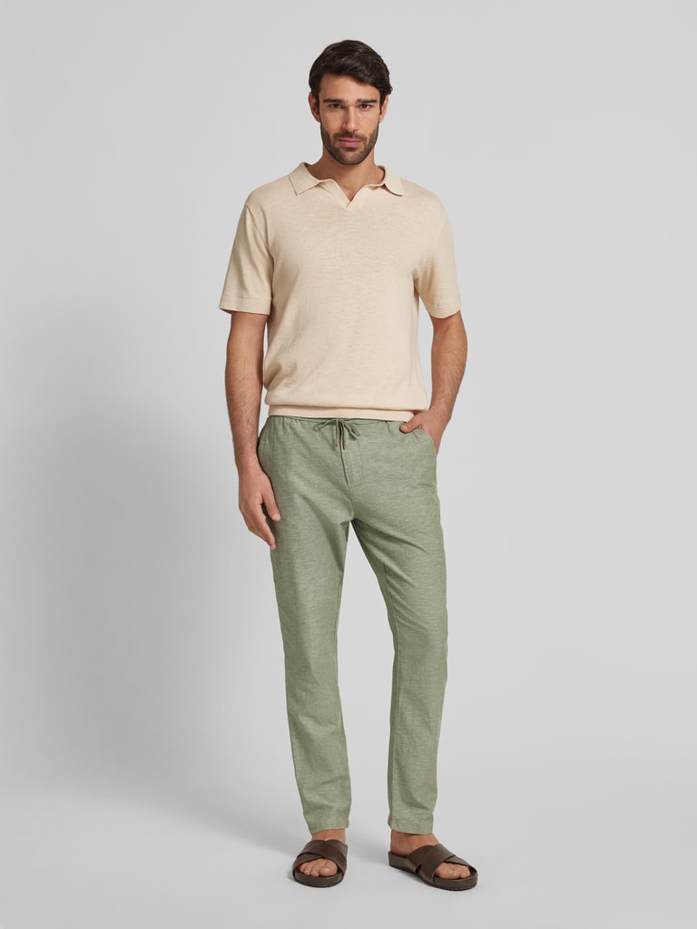 Scotch & Soda Tapered fit stoffen broek met tunnelkoord, model 'Warren ...