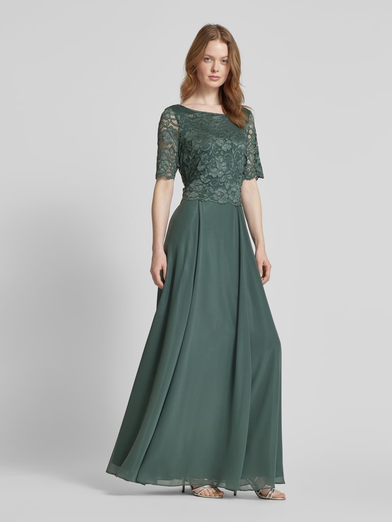 Vera Mont Avondjurk met etskanteffect in groen online kopen | P&C