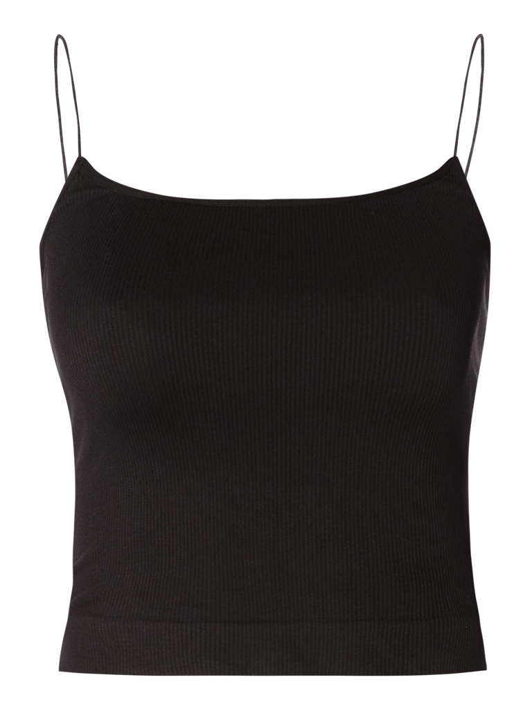 Pieces Crop Top Mit Rippenstruktur Modell Naji Black Online Kaufen