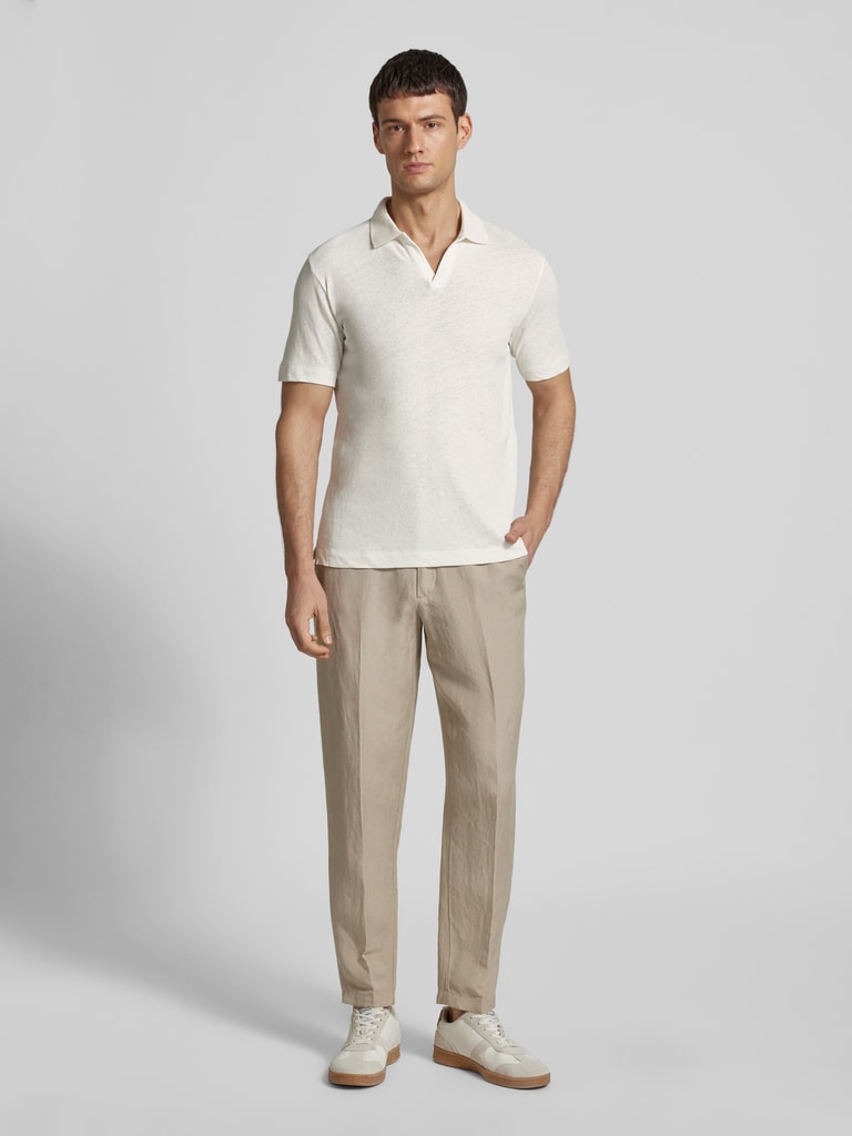 Marc O'Polo Regular Fit Poloshirt aus Baumwoll-Leinen-Mix (offwhite ...