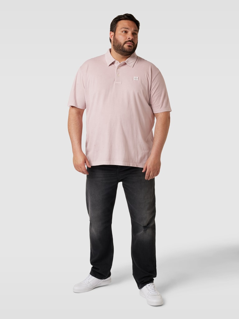 S.Oliver Plus PLUS SIZE Poloshirt mit Label-Patch (rosa) online kaufen