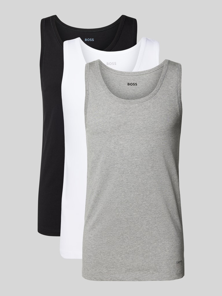 BOSS Tank Top mit Label-Detail im 3er-Pack Modell 'Modern' (mittelgrau ...