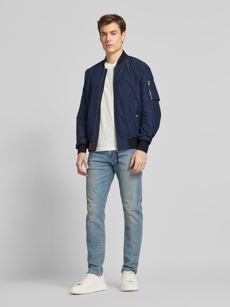 Original Bombers Bomberjacke mit Label-Patch Modell 'MA1' (marine ...