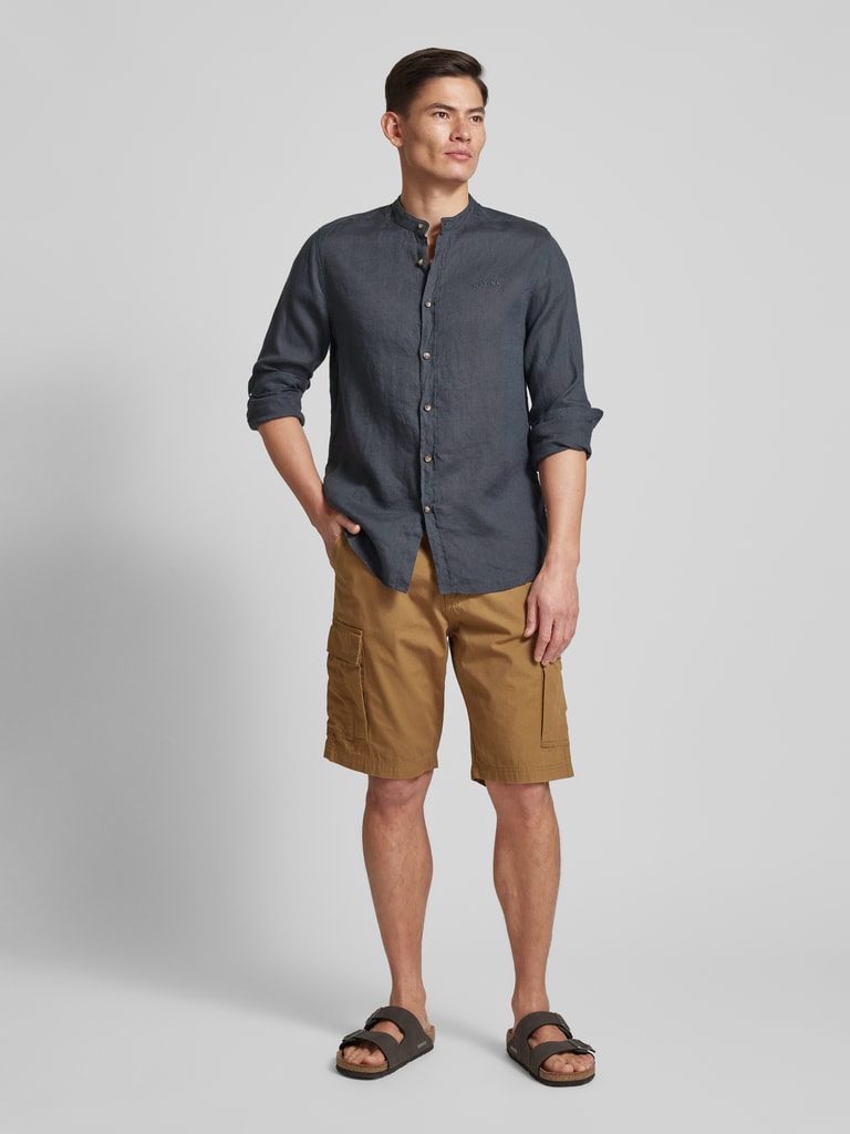 Mazine Slim Fit Leinenhemd mit Locker Loop Modell 'ALTONA' (dunkelblau ...