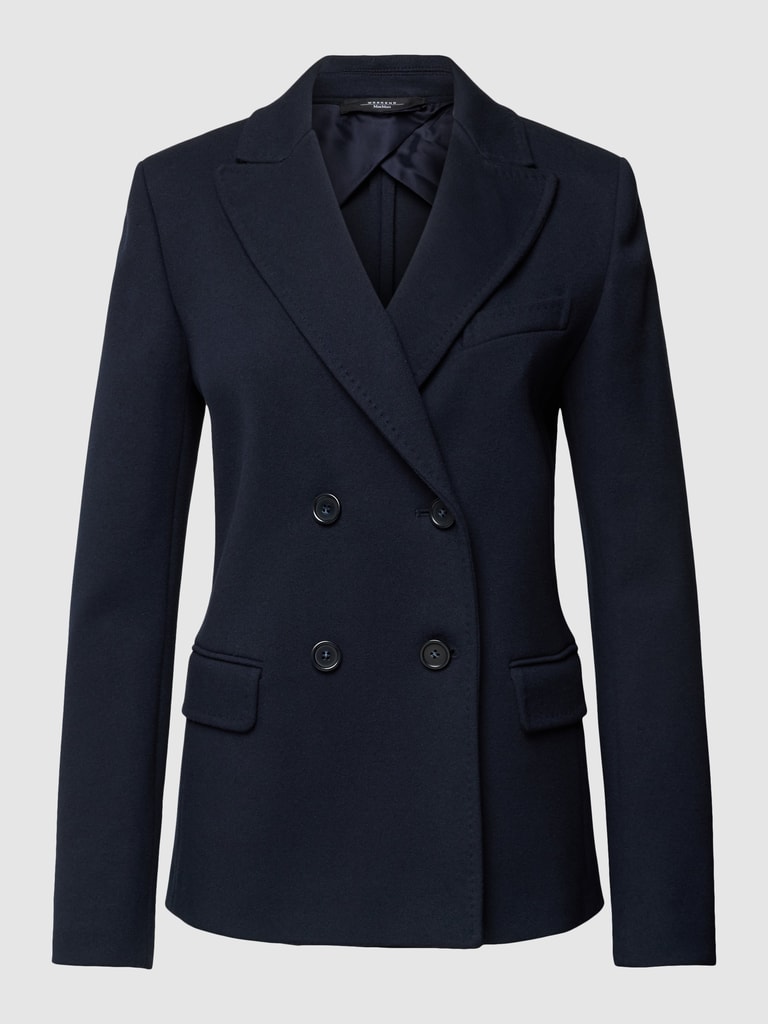 Weekend Max Mara Blazer met ruitmotief, model 'FUNGHI' in marineblauw ...