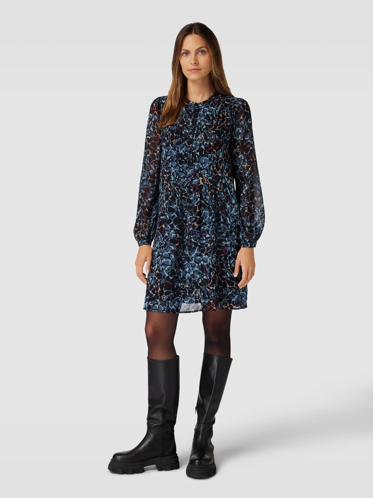 Esprit Collection Knielange jurk met all-over motief in zwart online kopen | P&C
