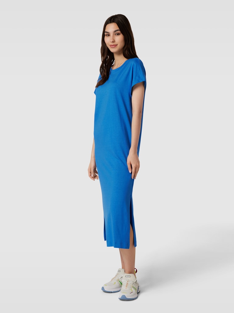 Esprit Midikleid mit geripptem Rundhalsausschnitt (royal) online kaufen