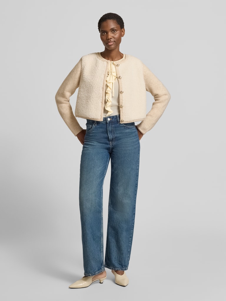 Oui Regular Fit Strickjacke mit Woll-Anteil (offwhite melange) online ...
