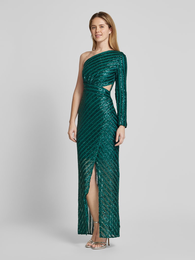 Kup online Lipsy Sukienka wieczorowa z obszyciem cekinami (ciemnozielony)