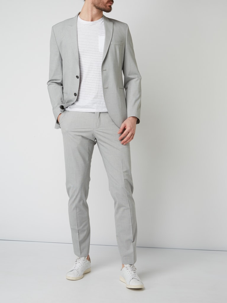 Selected Homme Slim Fit Business-Hose mit Webmuster (hellgrau) online kaufen