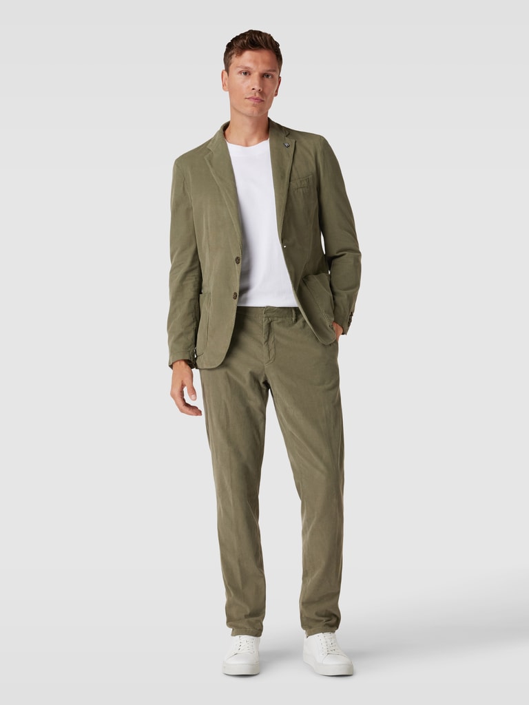 Kup online Tommy Hilfiger Garnitur o kroju slim fit ze sztruksu (khaki)