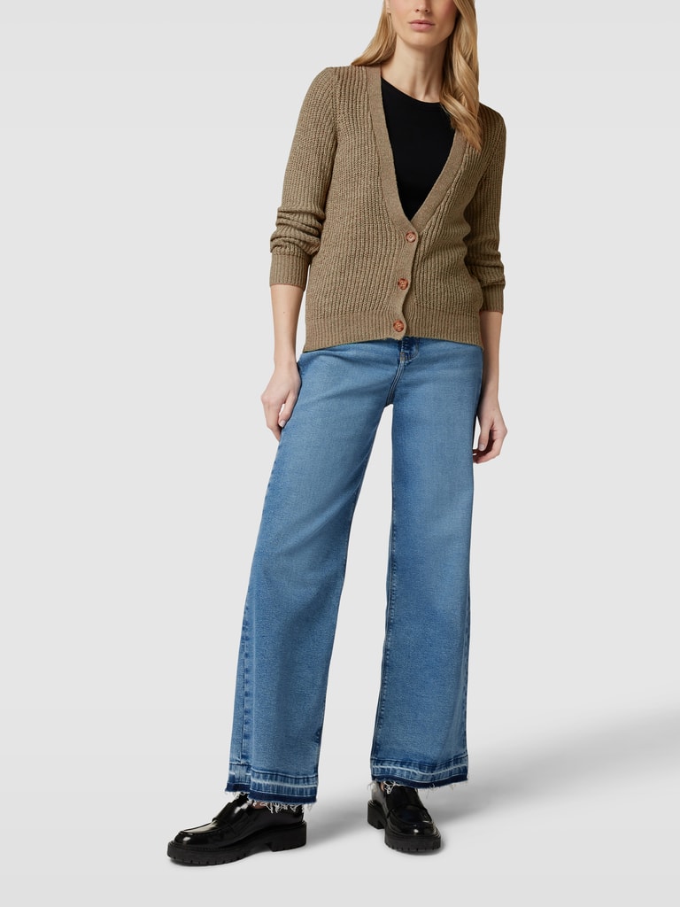 Soyaconcept Cardigan met structuurmotief, model 'Glenda' in olijfgroen ...