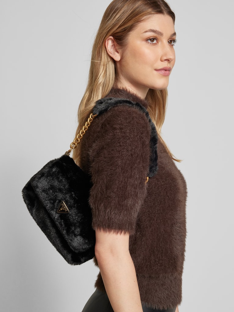 Guess Handtas met labelapplicatie, model 'SAMIA' in zwart online kopen ...