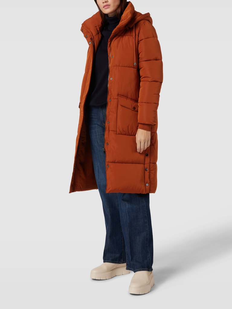 Kaffe Steppmantel mit abnehmbarer Kapuze Modell 'OUTDOOR' (rostrot ...