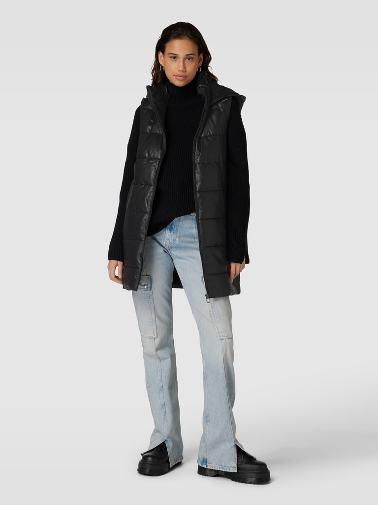 Only Bodywarmer in leerlook, model 'ANJA' in zwart online kopen | P&C