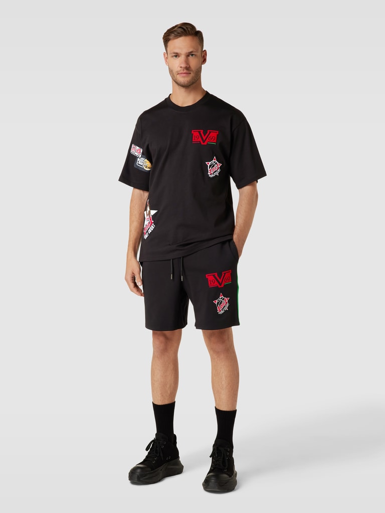 19V69 Italia Sweatshorts mit Kontraststreifen (black) online kaufen