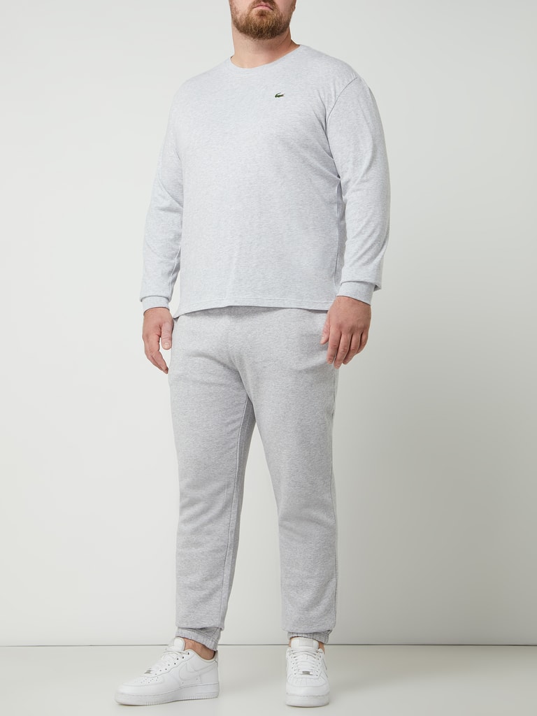 Lacoste Sweatpants mit Logo-Aufnäher (hellgrau melange) online kaufen
