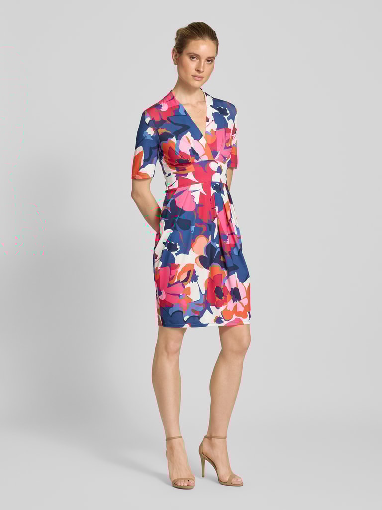 Vera Mont Knielanges Cocktailkleid in Wickel-Optik (blau) online kaufen