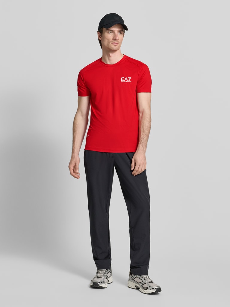 EA7 Emporio Armani T-Shirt mit Label-Print (rot) online kaufen