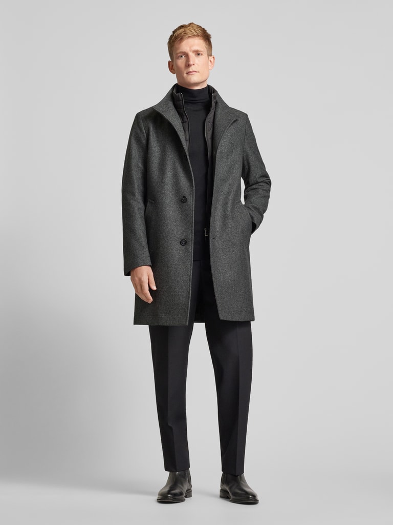 BOSS Wollmantel mit Stehkragen Modell 'Hyde' (anthrazit) online kaufen