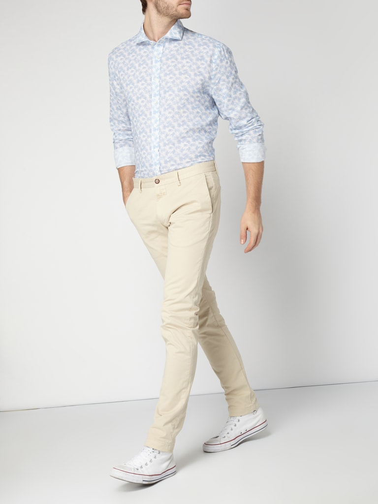 House of Paul Rosen Slim Fit Freizeithemd mit Allover-Muster (bleu ...