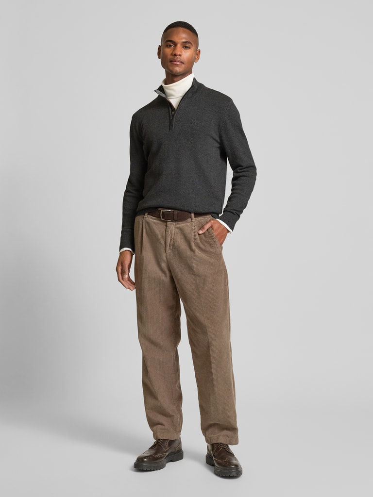 Barbour Strickpullover mit Troyer-Kragen (anthrazit) online kaufen