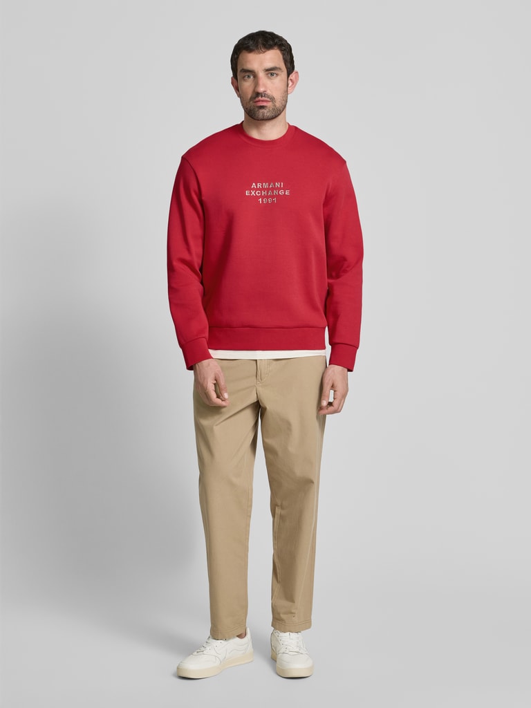 ARMANI EXCHANGE Sweatshirt mit Label-Stitching (rot) online kaufen