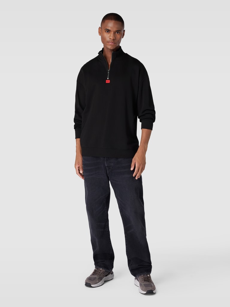 HUGO Sweatshirt mit Troyer-Kragen Modell 'Durty' (black) online kaufen