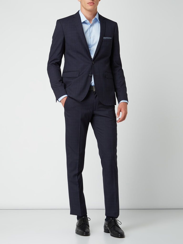 Montego Slim Fit Business-Hemd aus Natté (bleu) online kaufen