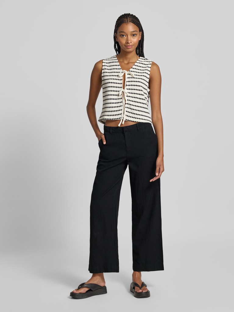 Gina Tricot Wide Leg Leinenhose mit Eingrifftaschen (black) online kaufen