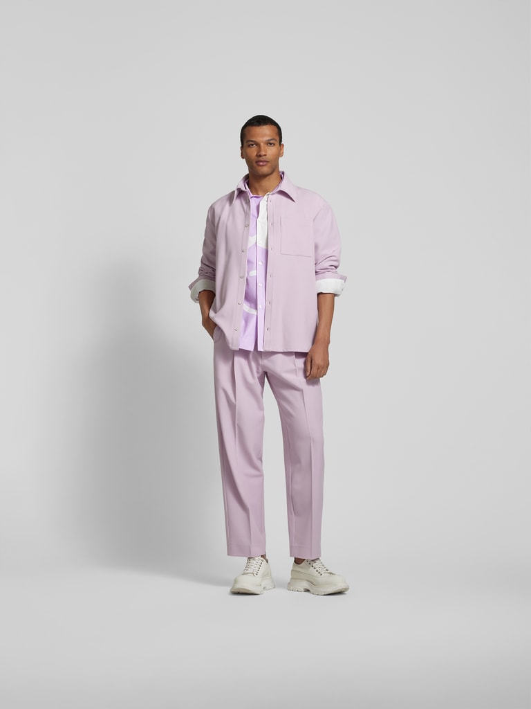 ISNURH Freizeithemd mit Allover-Print (purple) online kaufen