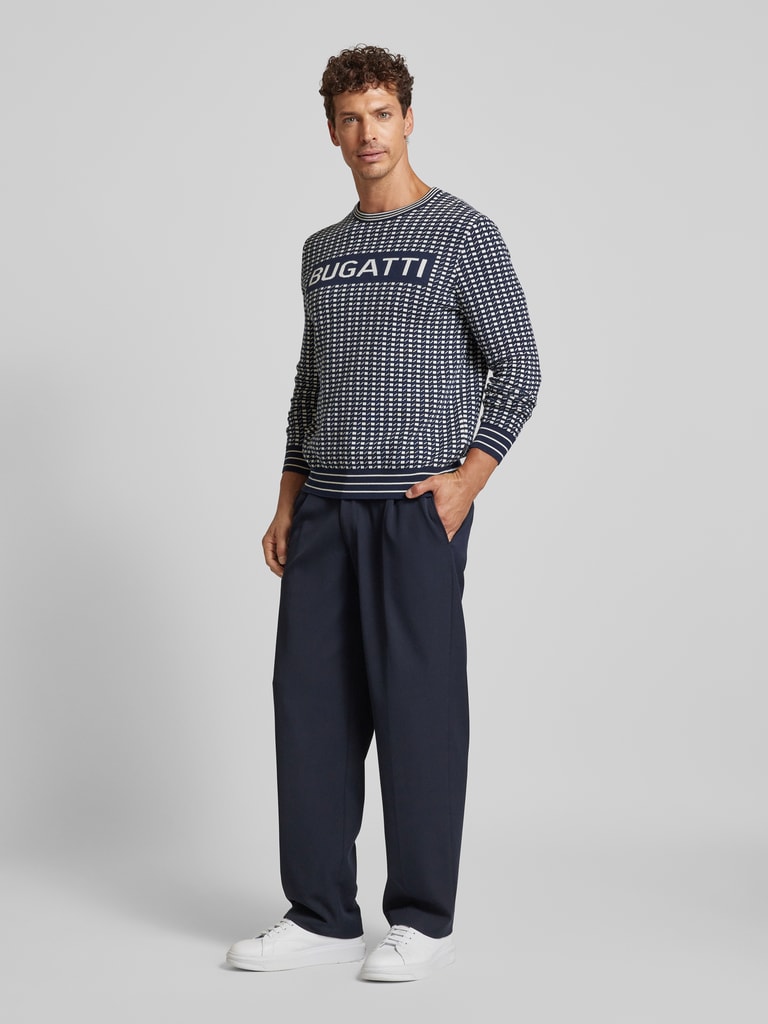 bugatti Strickpullover mit Label-Print (oliv) online kaufen