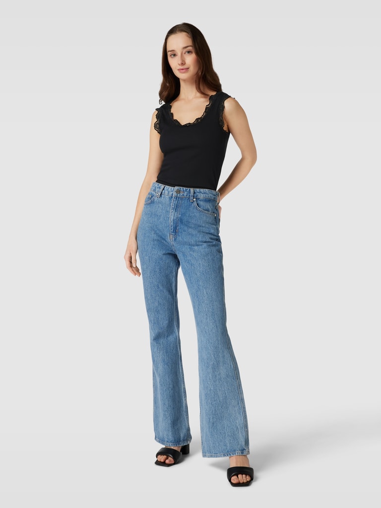 Fransa Top in Ripp-Optik (black) online kaufen