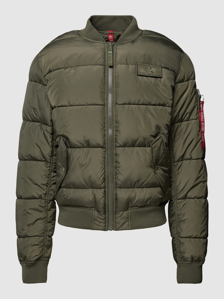 Kup online ALPHA Bomberka z naszywką z logo (oliwkowy)