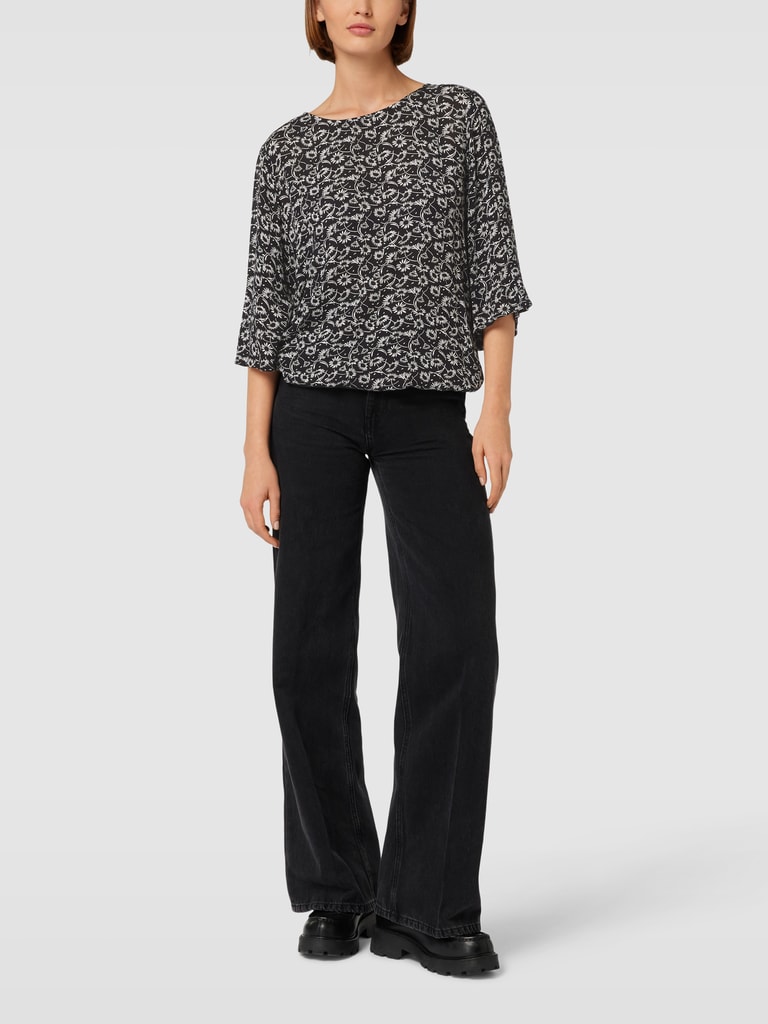 Kaffe Blouse met all-over motief, model 'Riana' in zwart online kopen | P&C