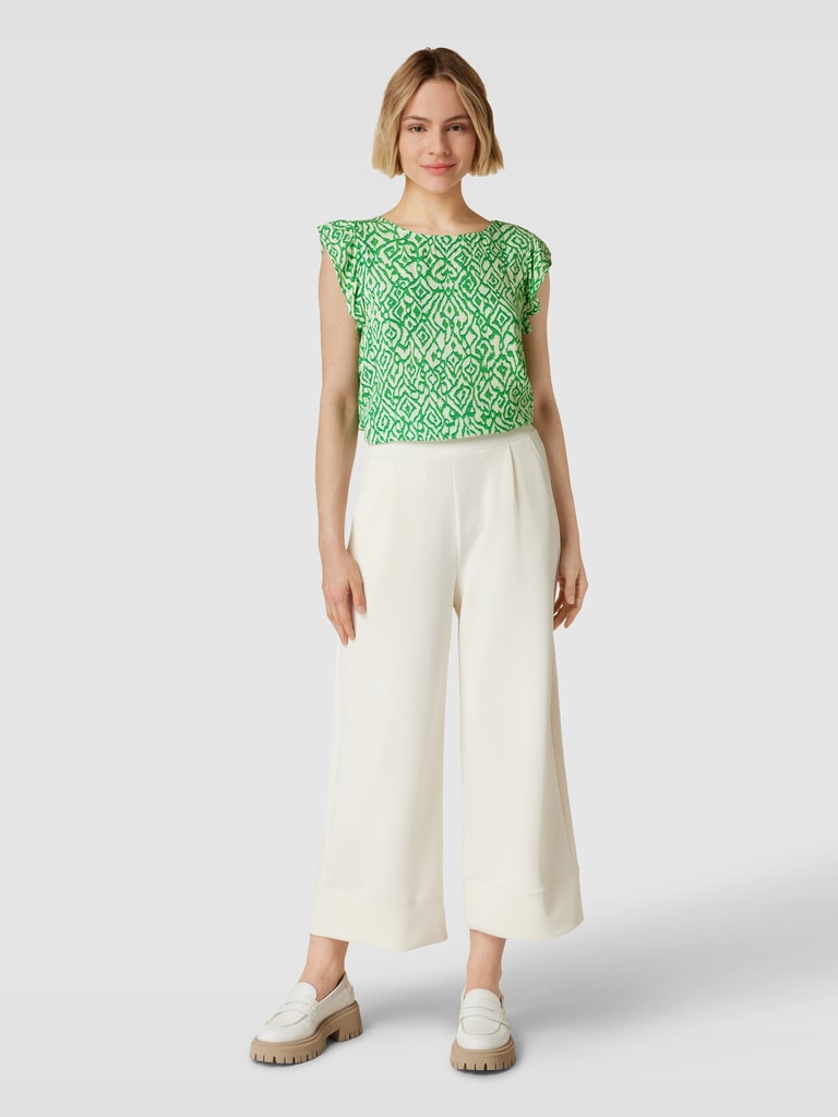 ICHI Blusenshirt aus Viskose mit Volantärmeln Modell 'Marrakech' (gruen ...