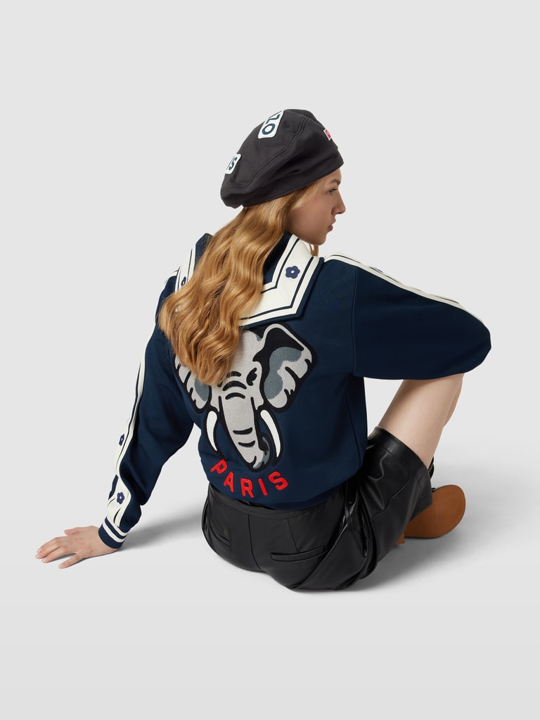 Kenzo Baskenmütze mit Label-Patches (black) online kaufen