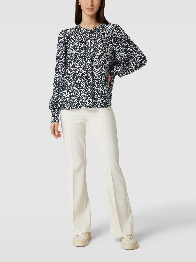 ICHI Blouse met all-over motief, model 'Carolina' in marineblauw online ...