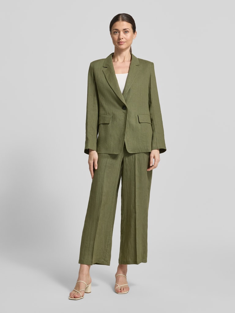 EMME Wide Fit Leinenhose mit Bundfalten Modell 'CLAVA' (oliv) online kaufen