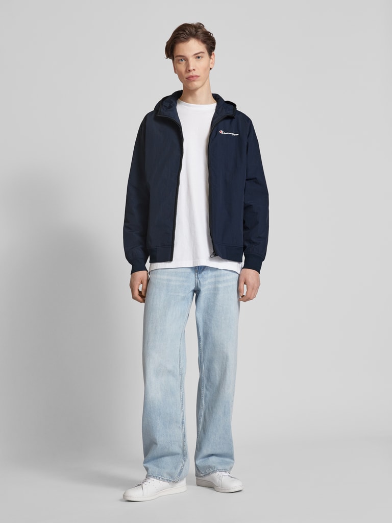 CHAMPION Windbreaker mit Logo-Print (dunkelblau) online kaufen