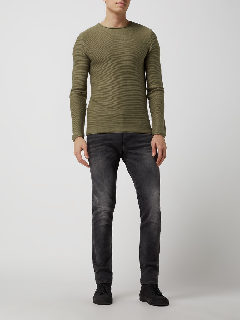 !Solid Pullover met gerolde ronde hals, model 'Jarah' in olijfgroen online kopen | P&C