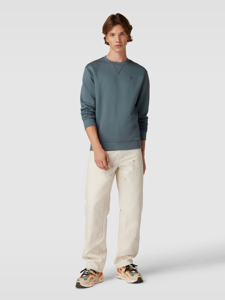 G-Star Raw Sweatshirt mit Logo-Stitching Modell 'Premium' (helltuerkis ...