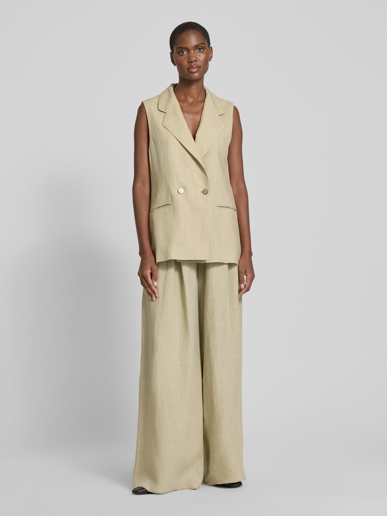 Kup online Marella Kamizelka lniana o kroju relaxed fit z lamowanymi ...