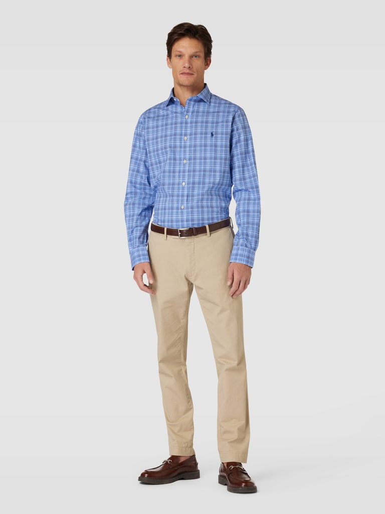 Polo Ralph Lauren Slim fit zakelijk overhemd met ruitjes in blauw ...