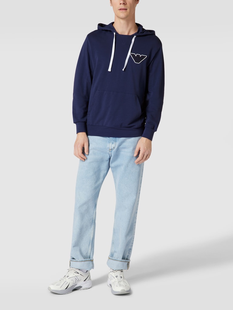 Emporio Armani Hoodie aus Baumwoll-Mix mit Logo-Applikation (jeans ...