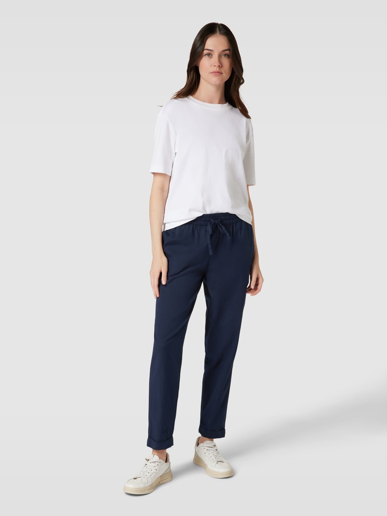 Fransa Stoffen broek met linnen, model 'Maddie' in marineblauw online ...