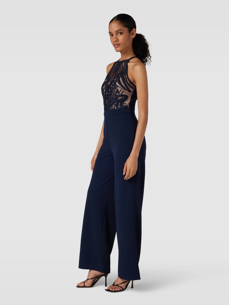 Lipsy Jumpsuit mit Lochmuster (marine) online kaufen