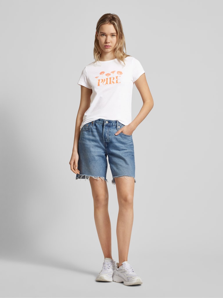 QS T-Shirt mit Motiv-Print und Rundhalsausschnitt (weiss) online kaufen
